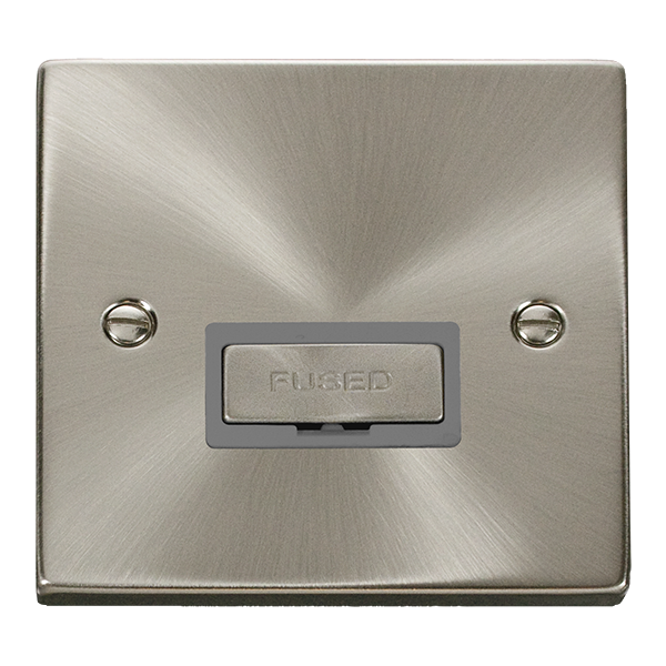Satin Chrome 13A Fused Ingot Connection Unit - Grey Trim – SE Home