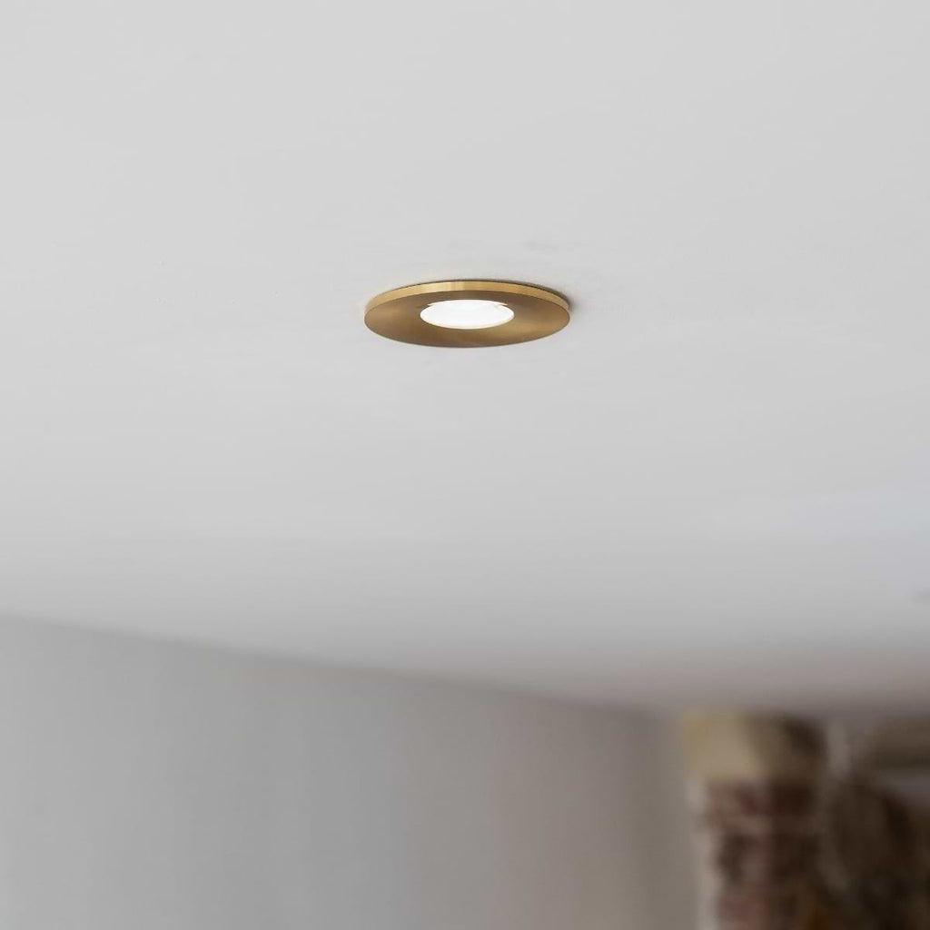 Brushed Gold CCT Dim To Warm Fire Rated LED Dimmable 10W IP65 Downligh ...