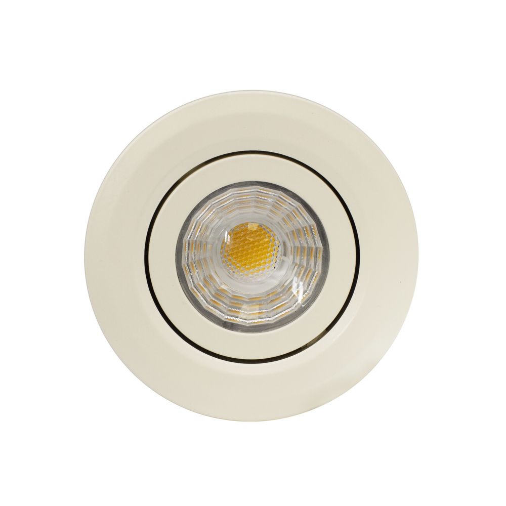 Cream Tiltable Adjustable 4K Fire Rated LED 6W IP44 Dimmable Downlight ...