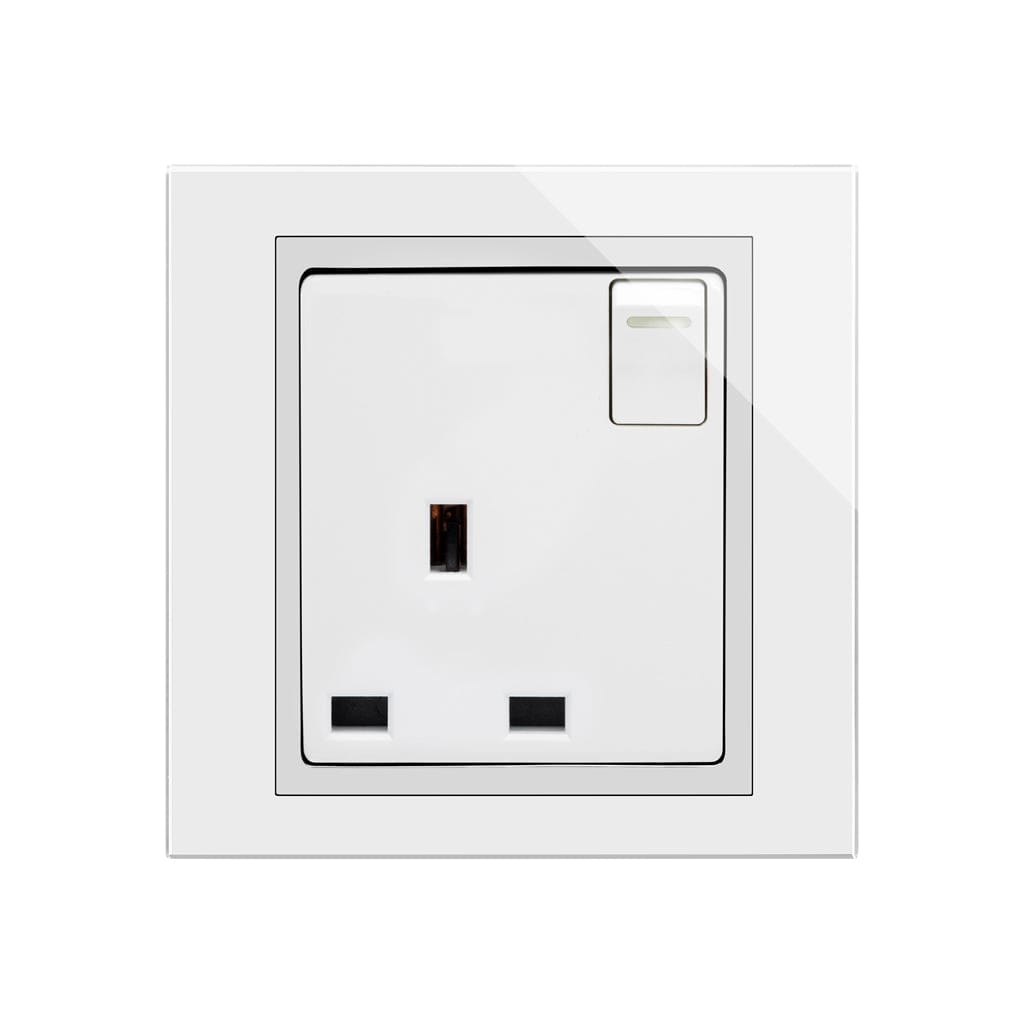 Crystal CT 13A Single Plug Socket with Switch White – SE Home