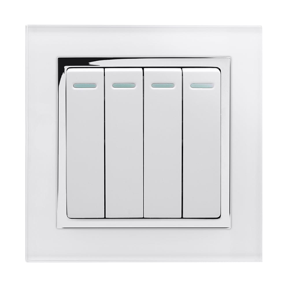 Crystal CT 4 Gang Rocker Light Switch White – SE Home