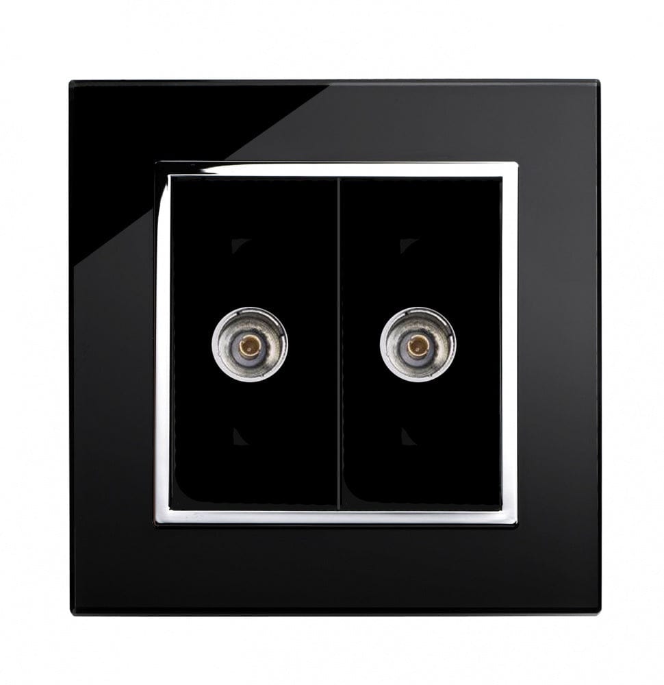 Crystal CT Dual TV Socket Black – SE Home