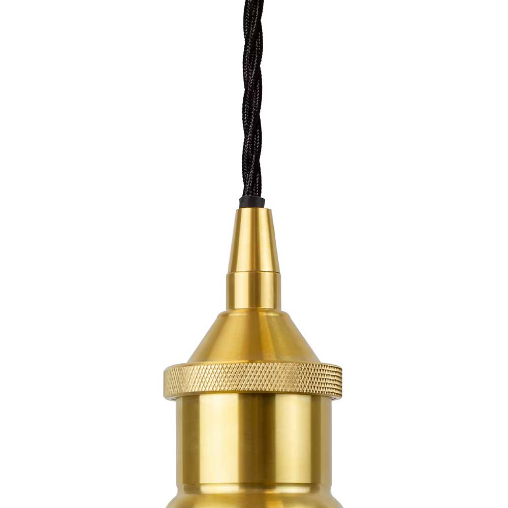 Polished Brass Decorative Bulb Holder with Black Twisted Cable – SE Home