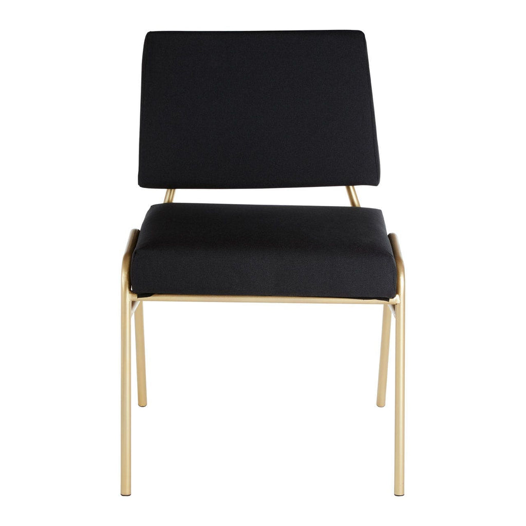 Lexa Chair, Black Linen, Gold Finish Frame – SE Home