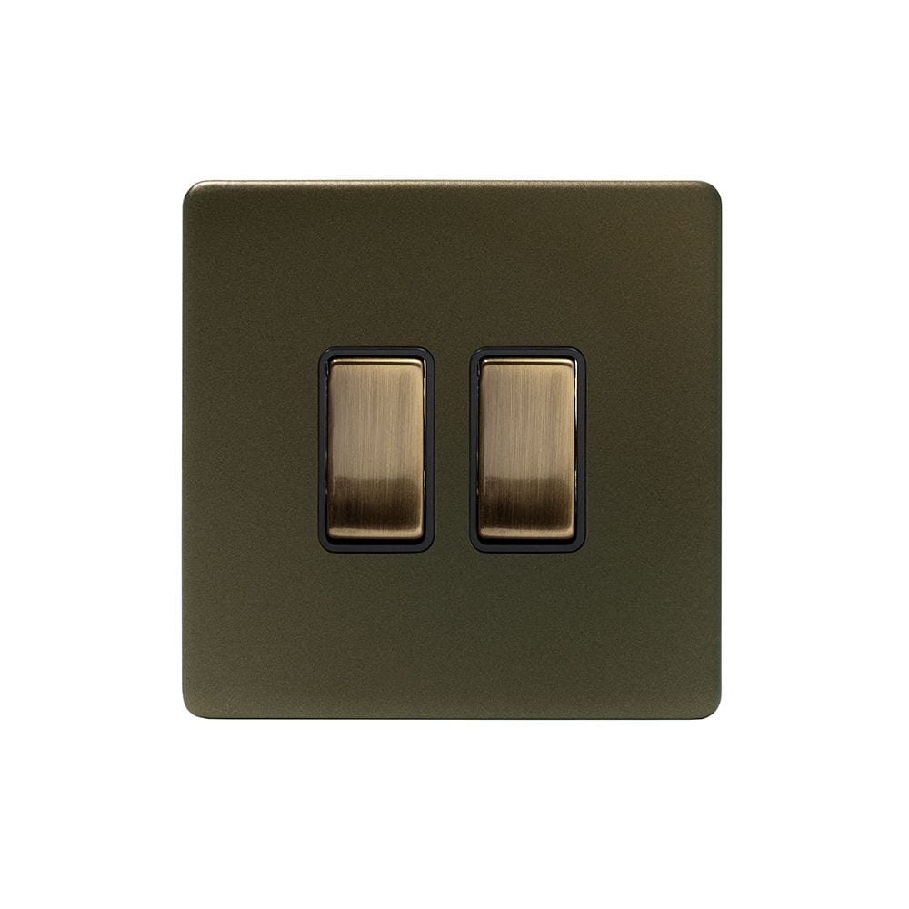 Screwless Bronze 10A 2 Gang Intermediate Light Switch – SE Home