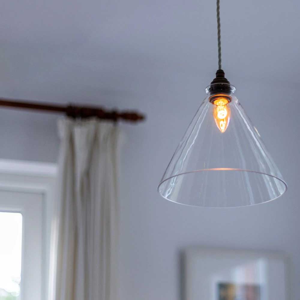 Thomas Clear Glass Pendant Light - Old English Brass – SE Home