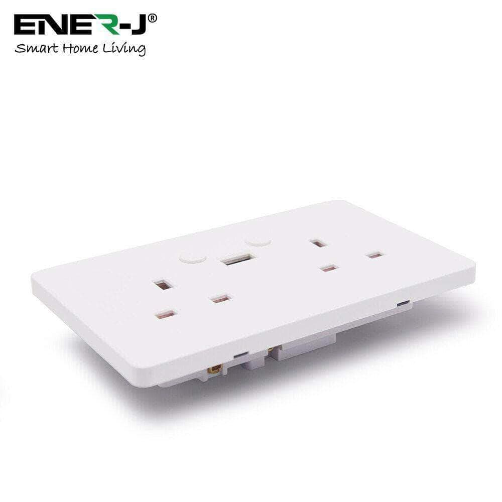 Smart Wifi 2 Gang 13A 1 USB Twin Double Switched Plug Socket – SE Home