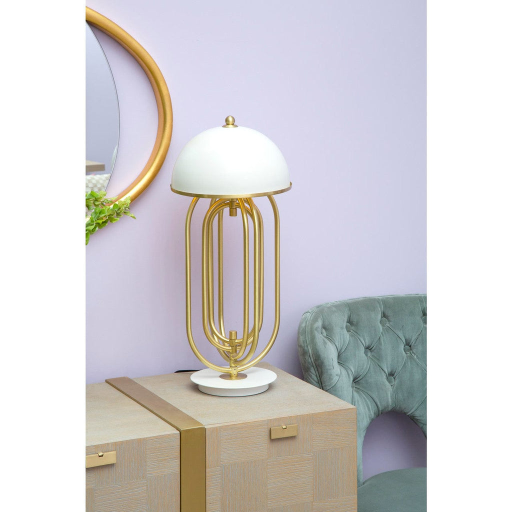 Metropolis White & Gold Effect Table Lamp – SE Home