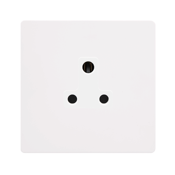 Screwless Plate White Metal 5A Round Pin Socket - White Trim – SE Home