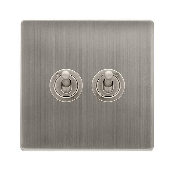 Screwless Plate Stainless Steel 10A 2 Gang 2 Way Toggle Light Switch ...