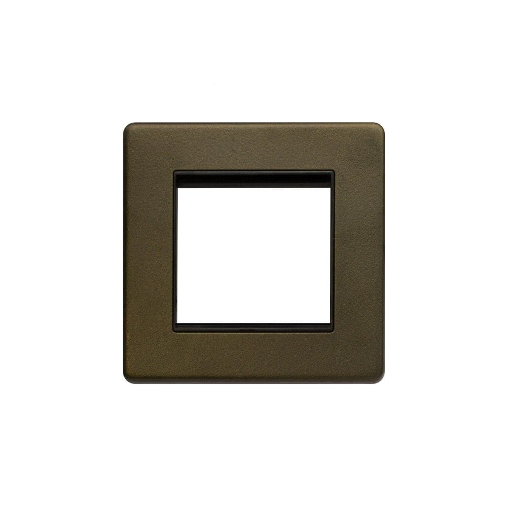 Screwless Fusion Bronze & Brushed Brass Single Data Plate - 2 Mod – SE Home
