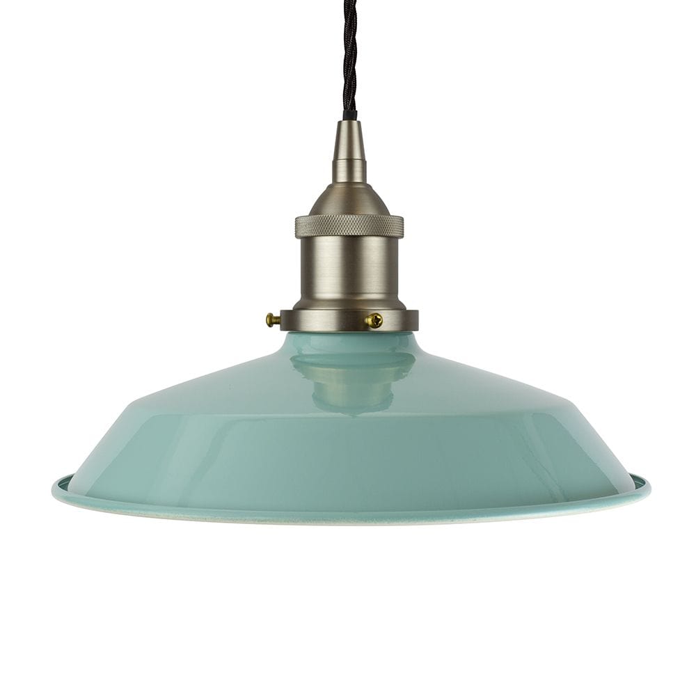 Duck Egg Blue Small Trinity Metal Painted Pendant Light - Brushed Chro ...