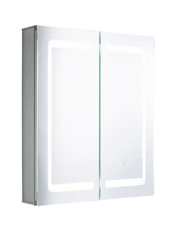 Lustro LED Bathroom 2 Door Mirror Cabinet Wall Light - Silver – SE Home