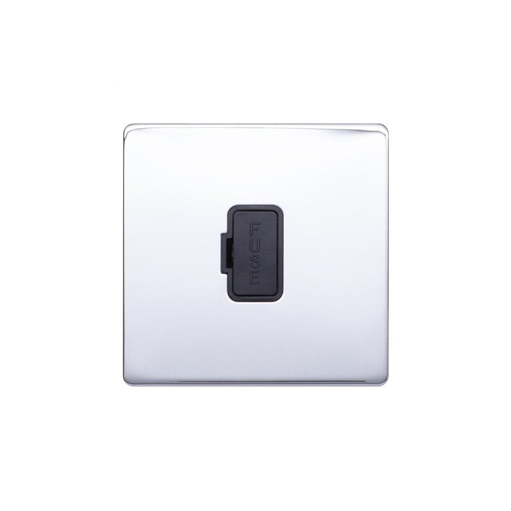 Screwless Raised - Polished Chrome 13A UnSwitched Fuse Connection Unit ...