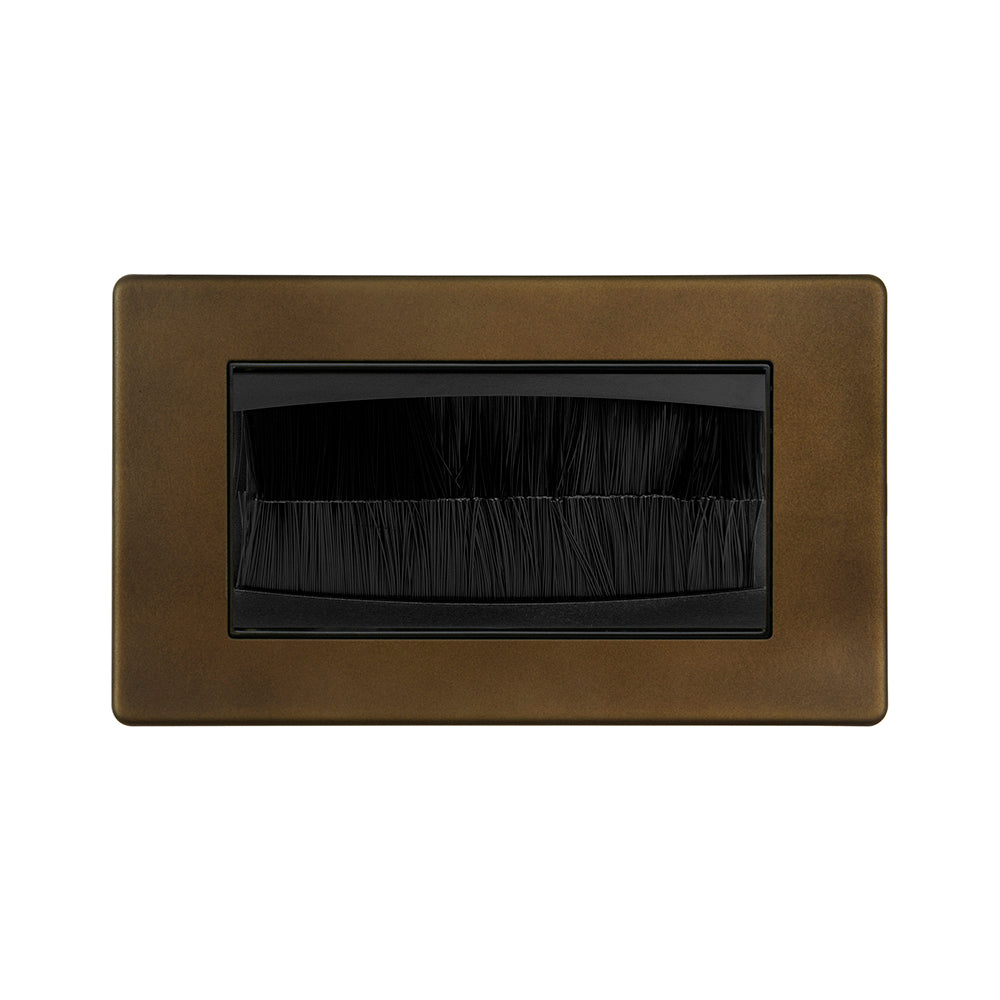 Screwless Vintage Brass 2 Gang 4 Module Brush Plate – SE Home