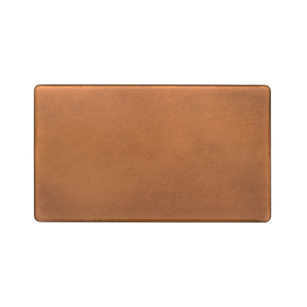 Screwless Antique Copper metal Double Blanking Plate – SE Home