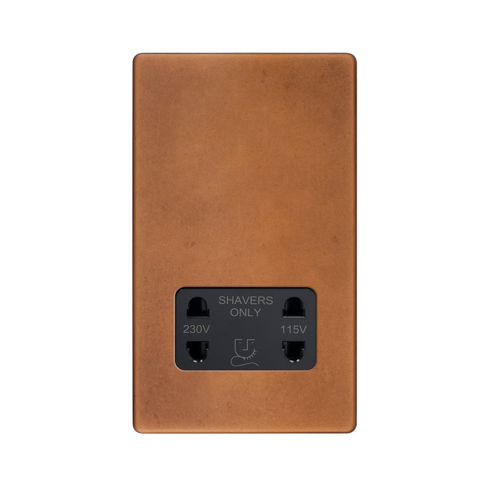 Screwless Antique Copper 1 Gang Shaver Socket – SE Home