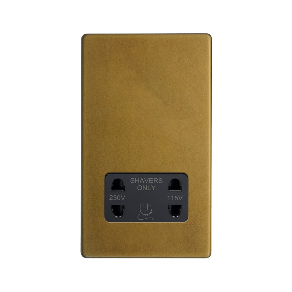 Screwless Old Brass 1 Gang Shaver Socket – SE Home