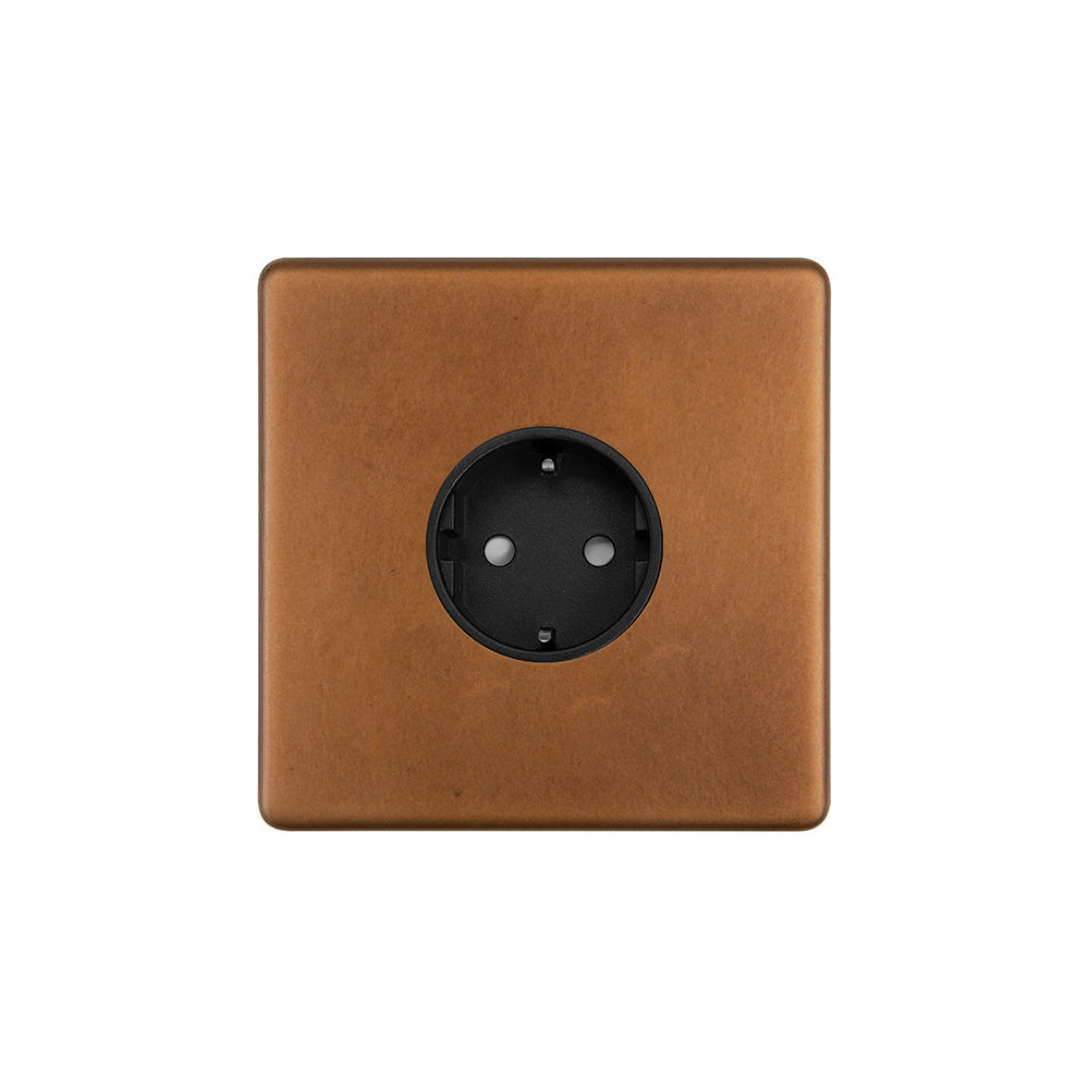 Screwless Antique Copper 16A 1 Gang Euro Schuko Socket – SE Home