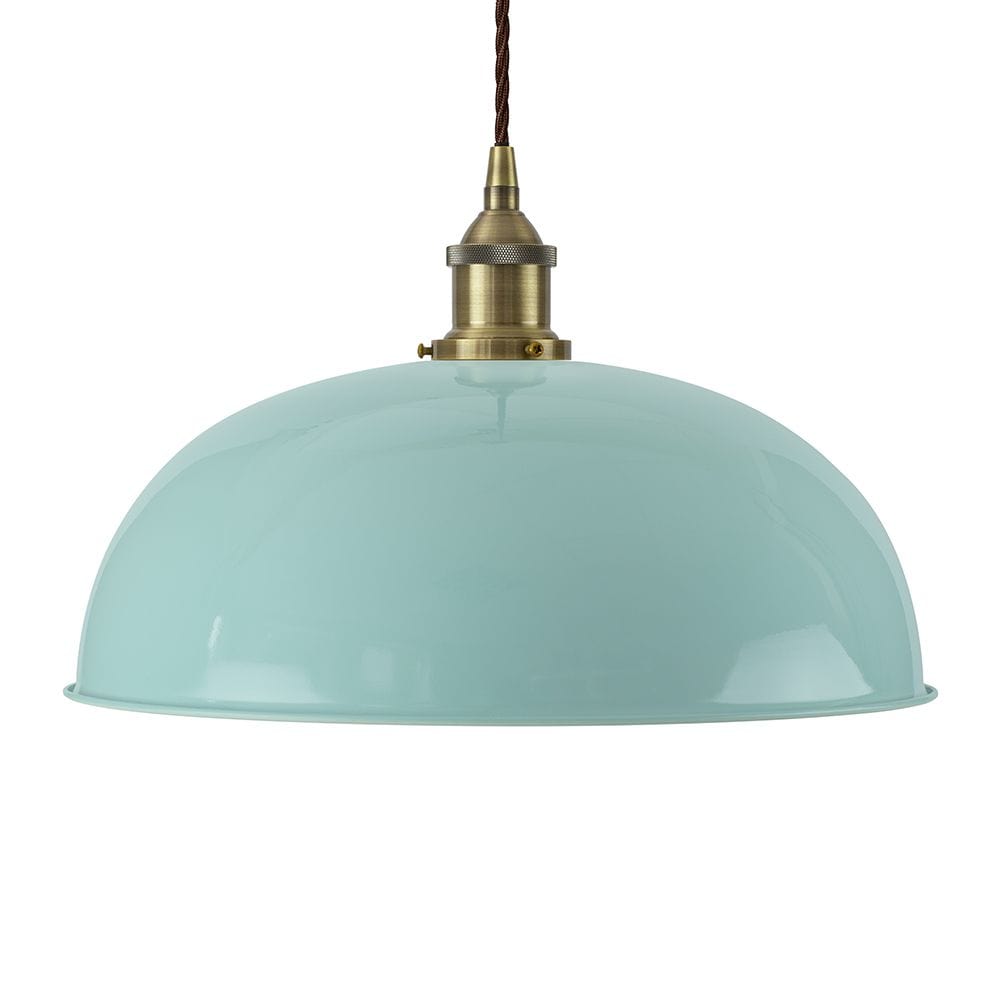 Duck Egg Blue Worcester Painted Pendant Light - Antique Brass Lamp Hol ...